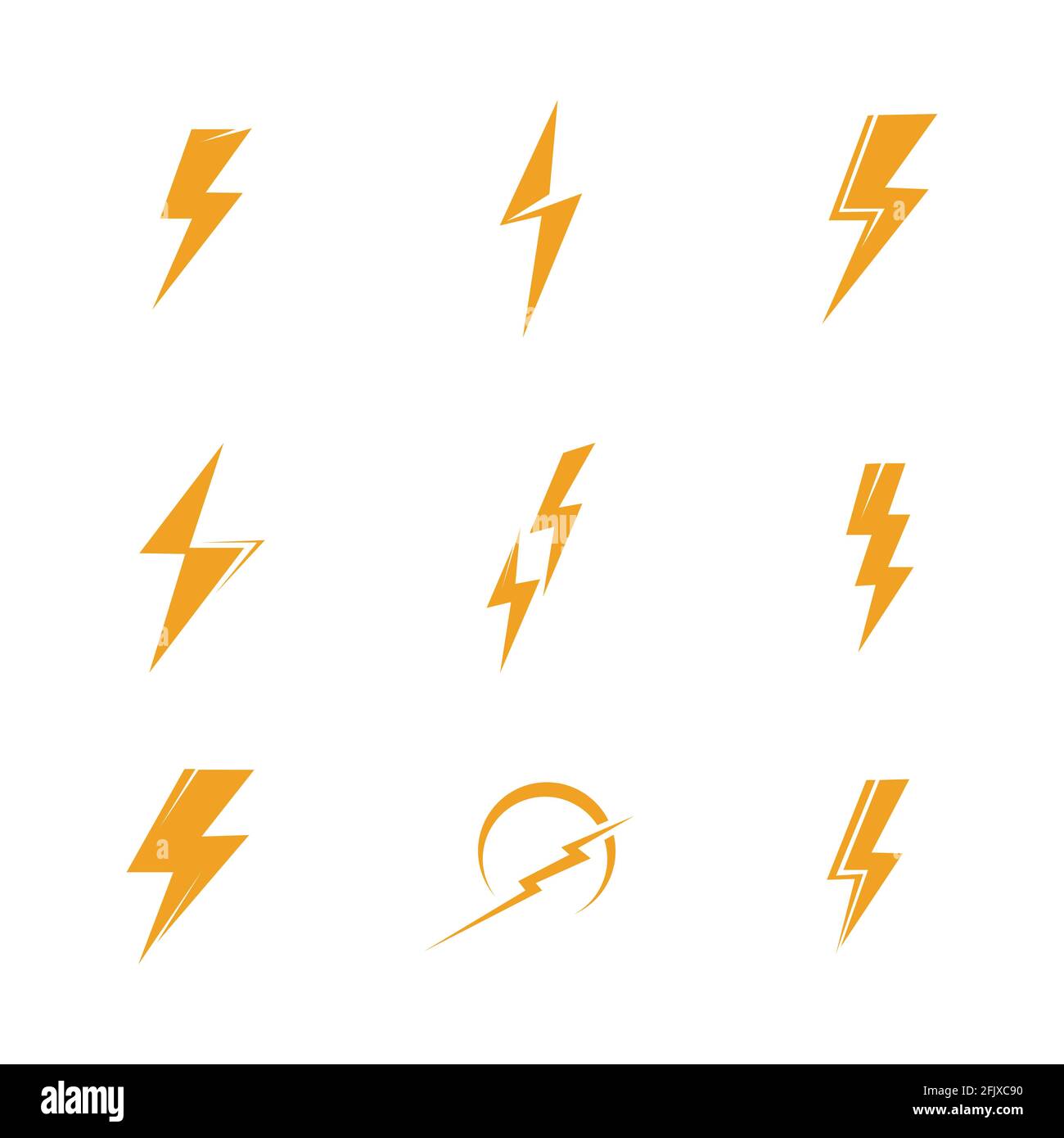 Lightning bolt icon logo set creative vector illustration Stock Vector ...