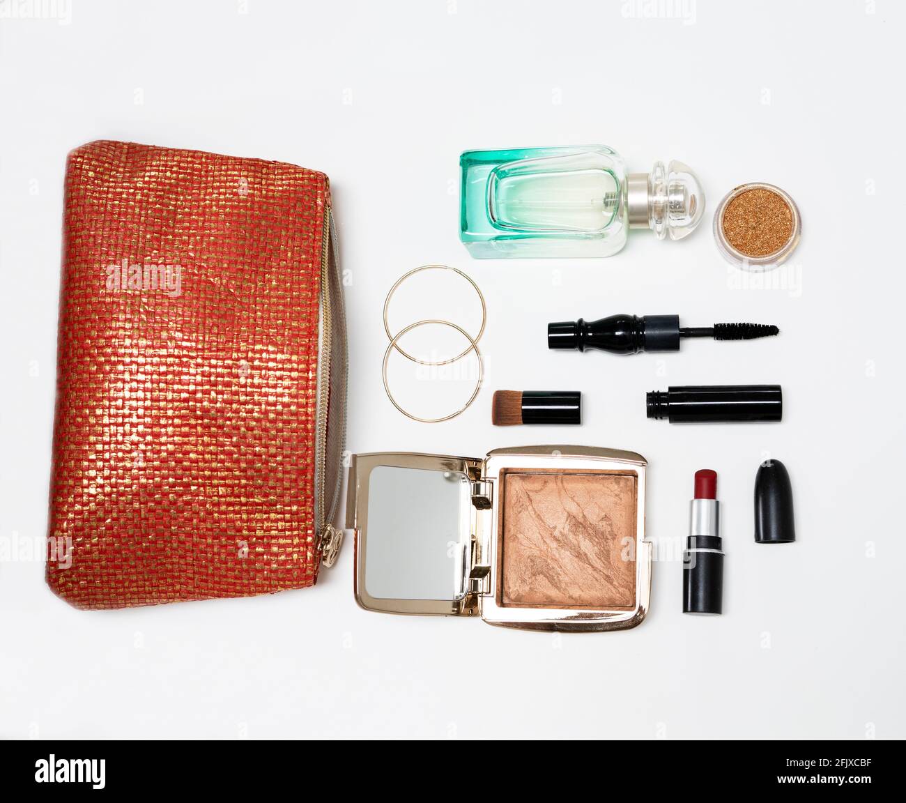 beauty accessories on a white background Stock Photo - Alamy