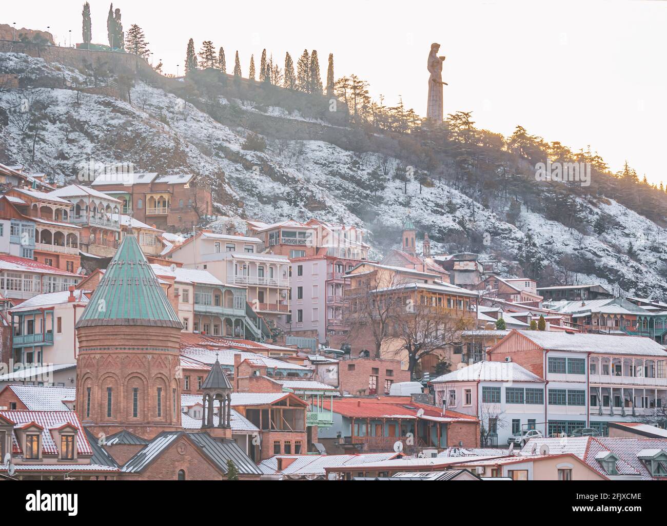 Georgia capital Tbilisi historical old town buildings architecture in ...
