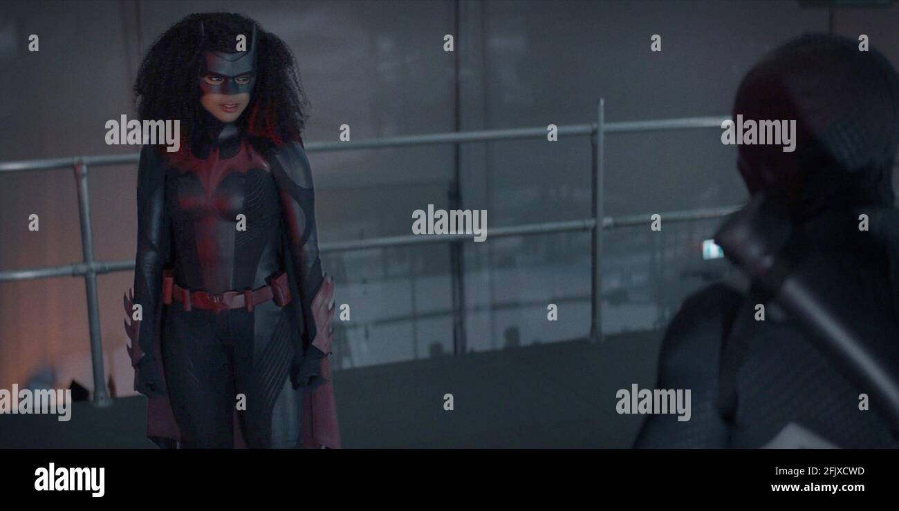 BATWOMAN, from left: Javicia Leslie as Batwoman, Lincoln Clauss as Wolf ...