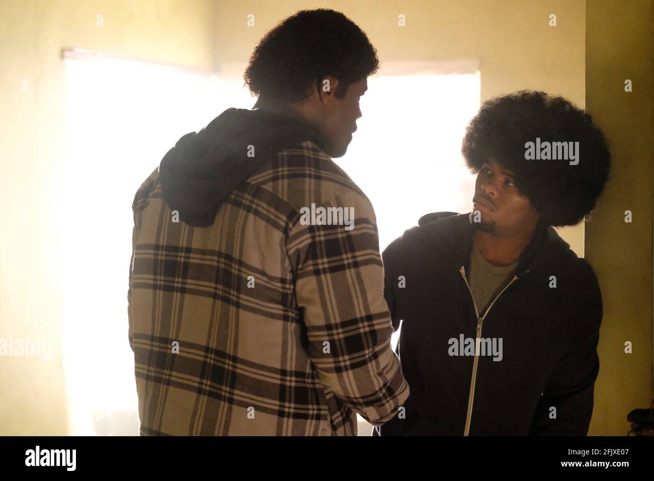 SNOWFALL, from left: Amin Joseph (back to camera), Isaiah John, The Get ...