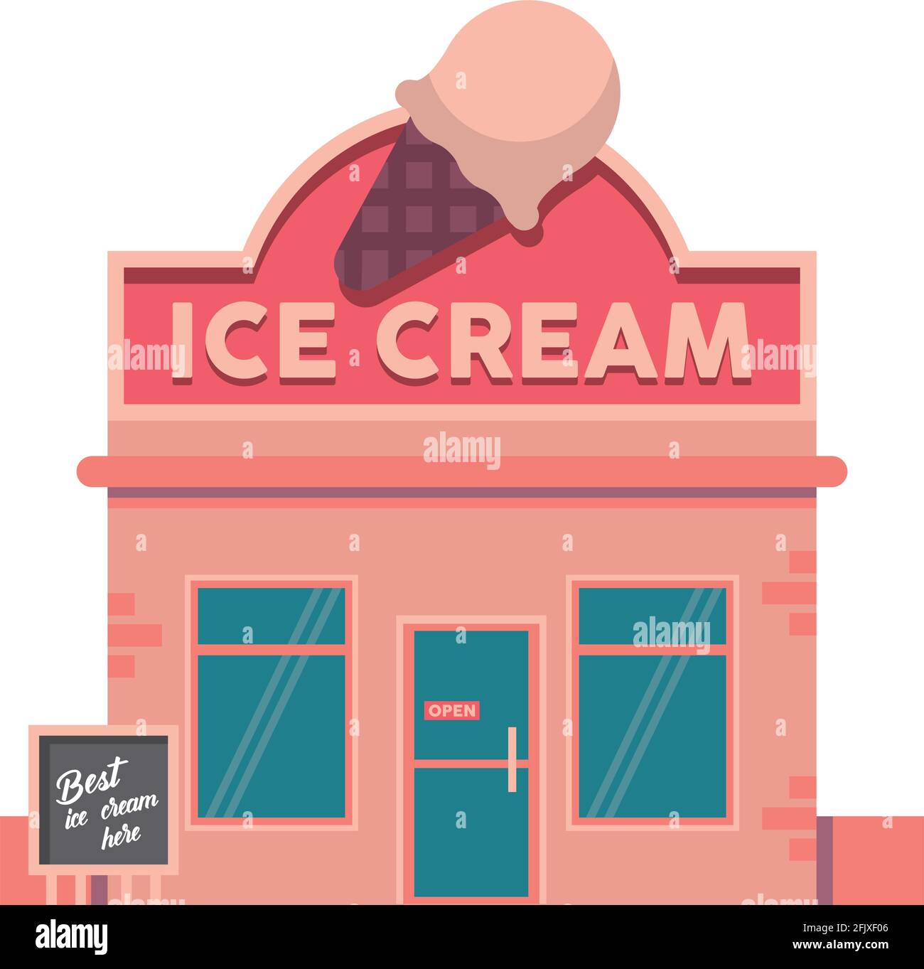 The pink roof ice cream shop hi-res stock photography and images - Alamy