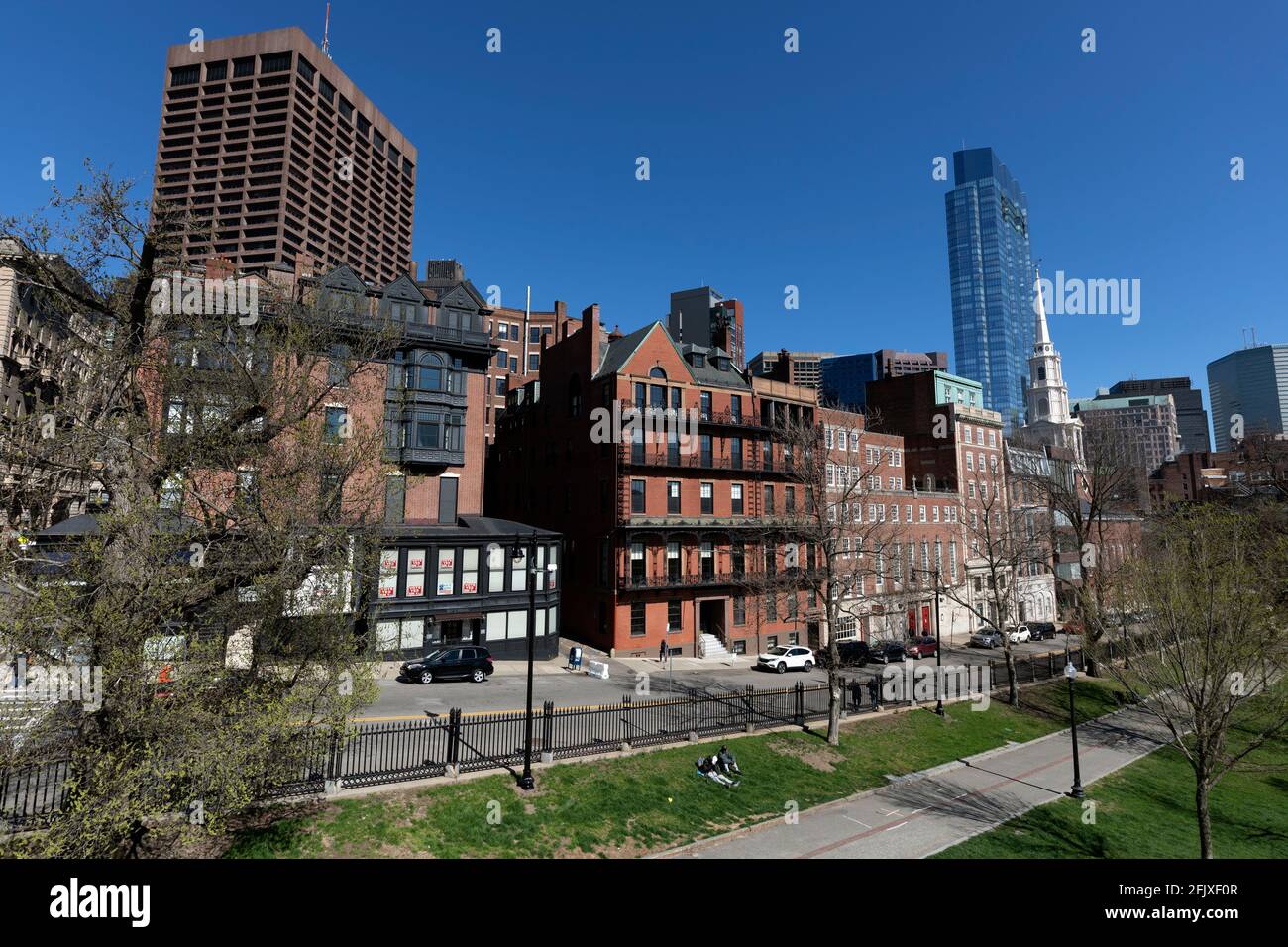 Park Street, Boston Common, Spring time Stock Photo - Alamy