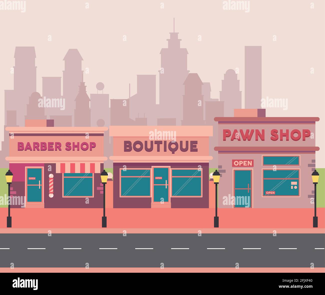 store buildings facades Stock Vector Image & Art - Alamy