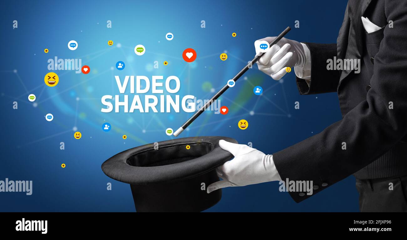 Magician is showing magic trick Stock Photo - Alamy