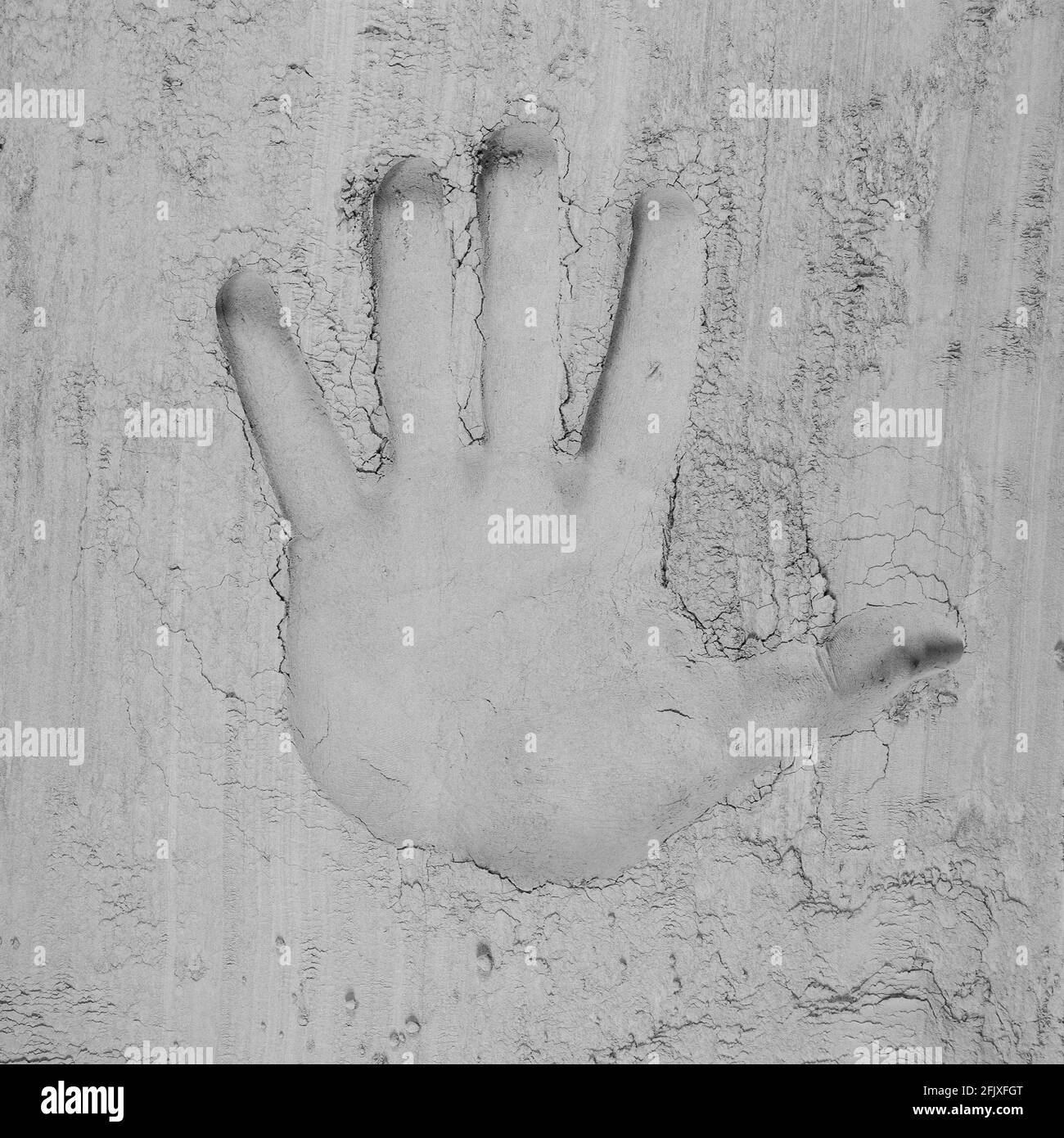 Hand print in concrete hi-res stock photography and images - Alamy