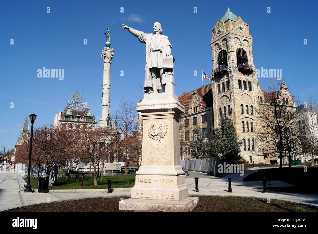 Christopher Columbus Statue, at Lackawanna County Courthouse Square ...