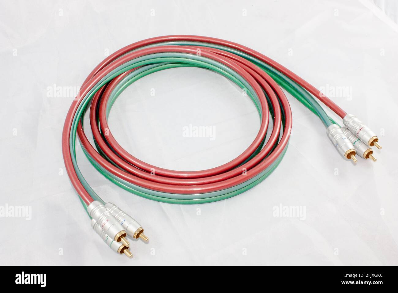 RGB or component video coonectors cable isolated on the white ...
