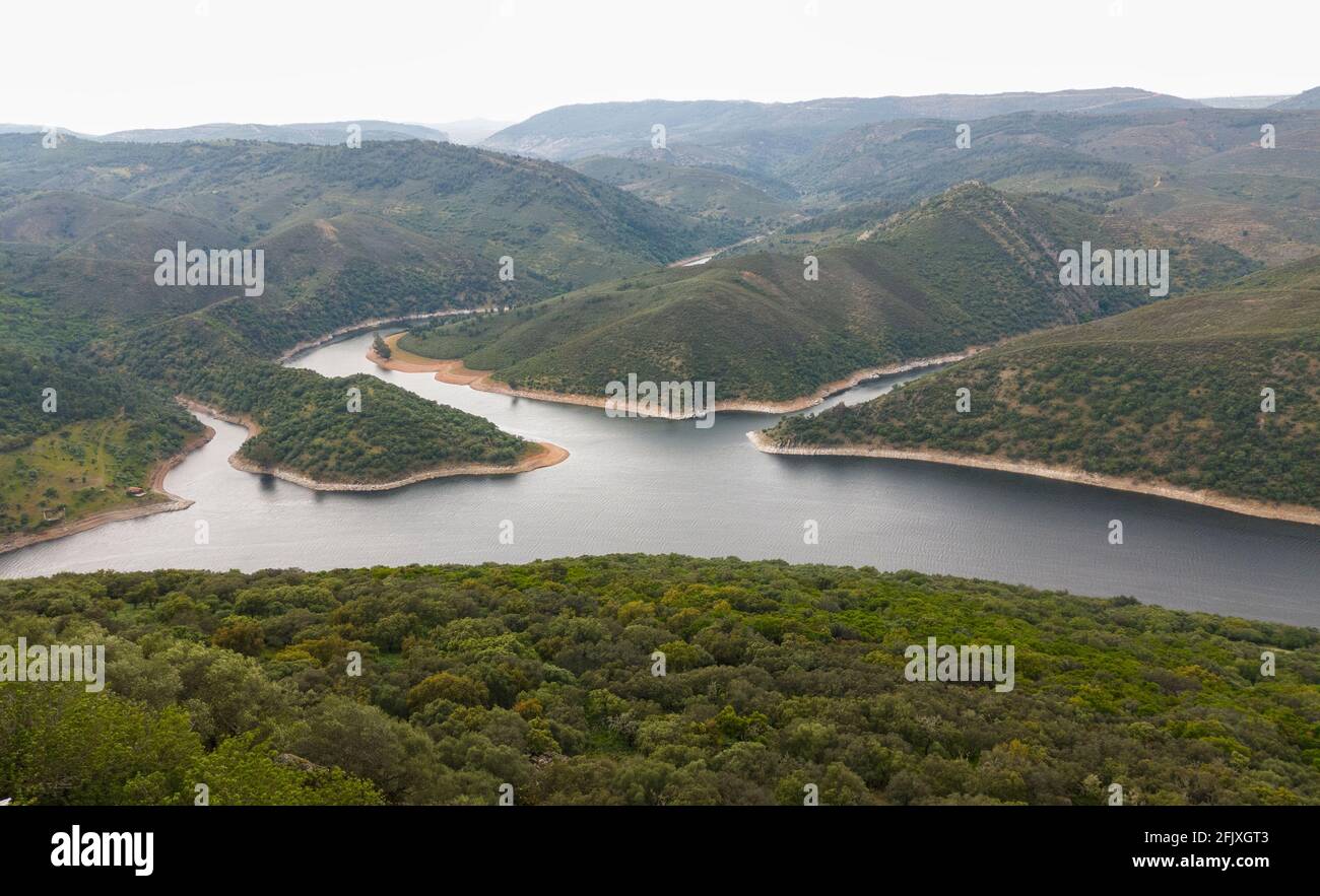 View of the Tagus river as it passes through Monfrague Stock Photo - Alamy