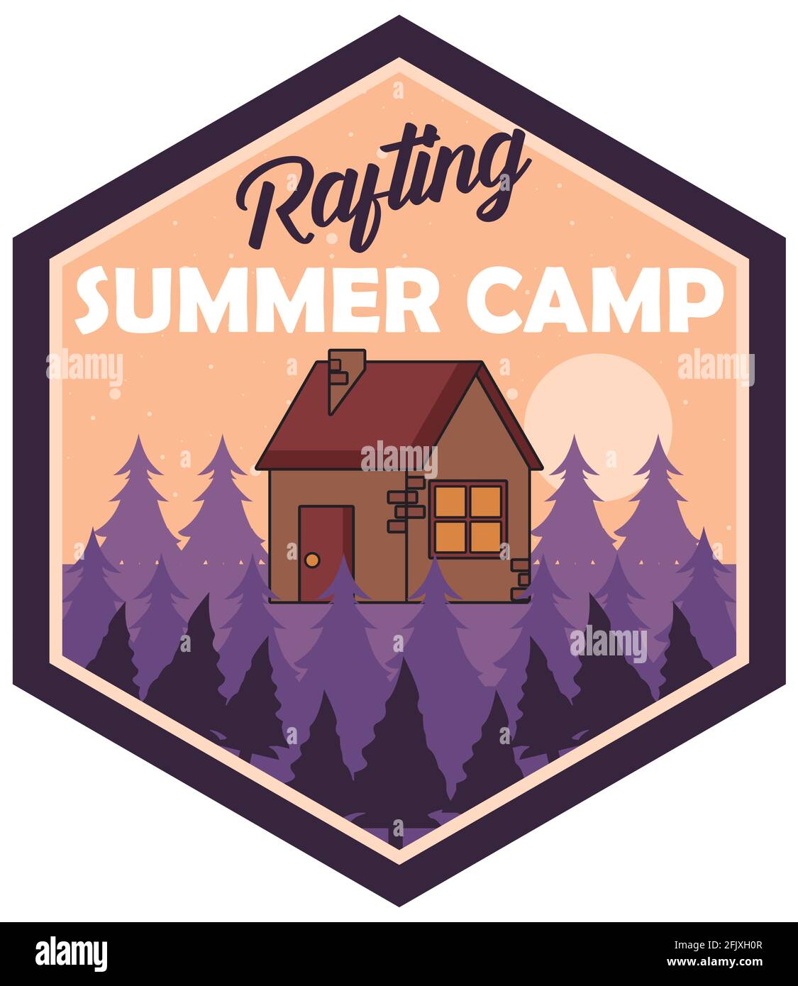 summer patch with cabin Stock Vector Image & Art - Alamy