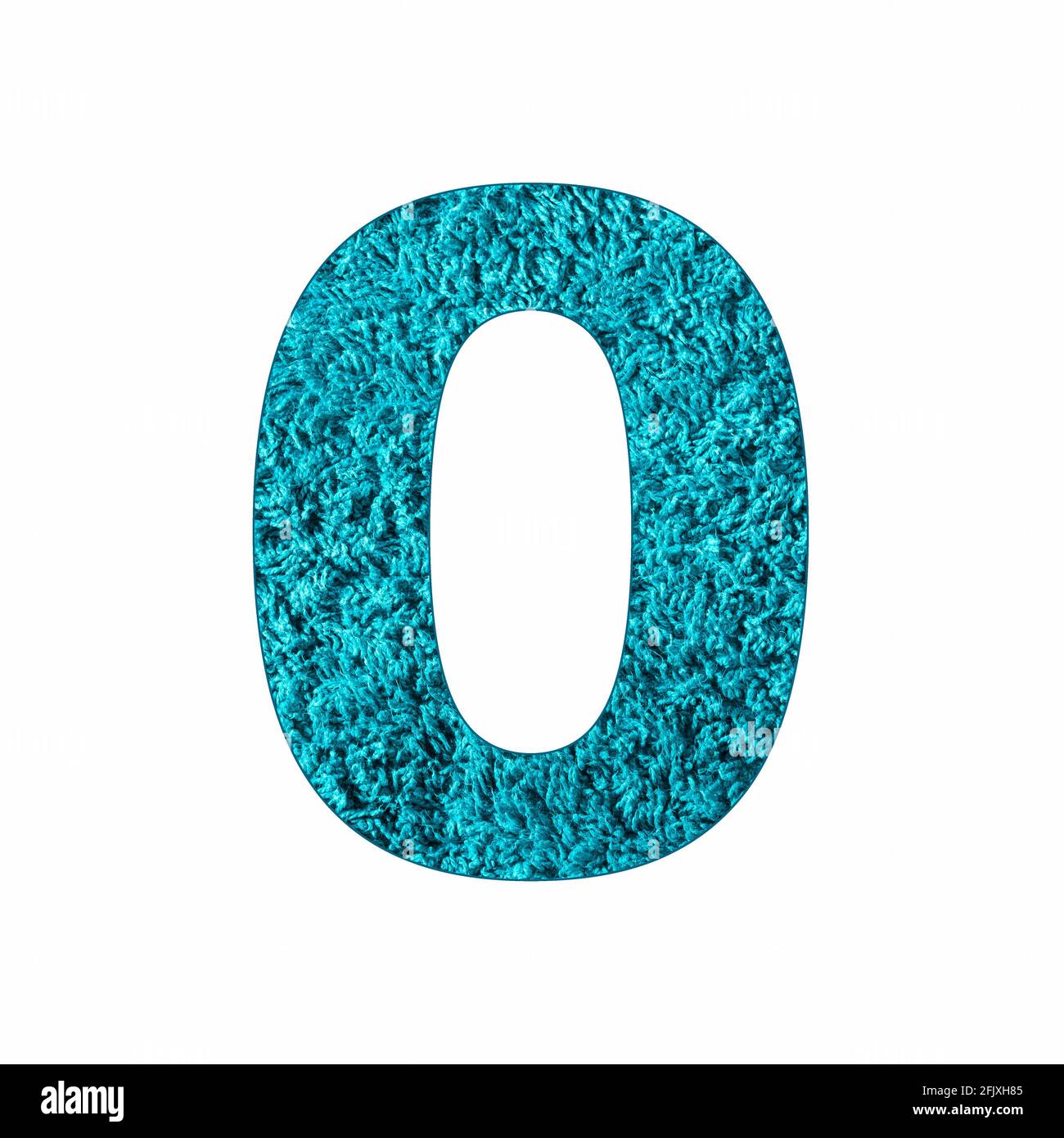 Number 0 - Blue towel background isolated on white Stock Photo - Alamy
