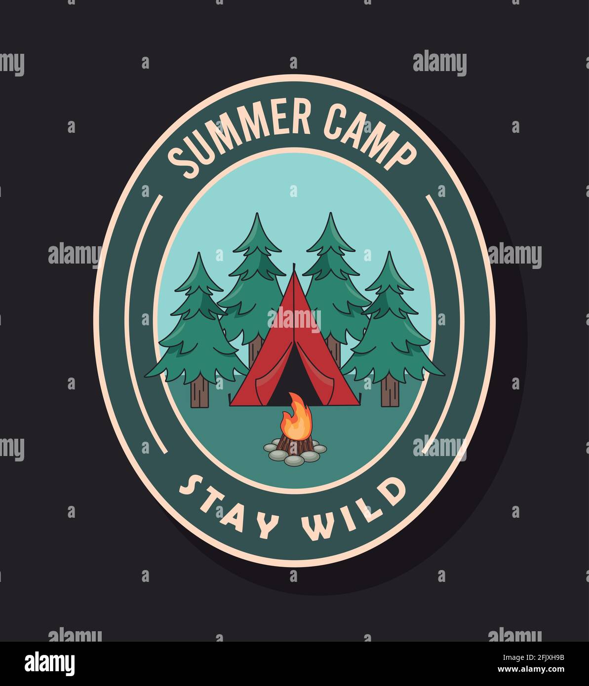 summer patch with campfire Stock Vector Image & Art - Alamy