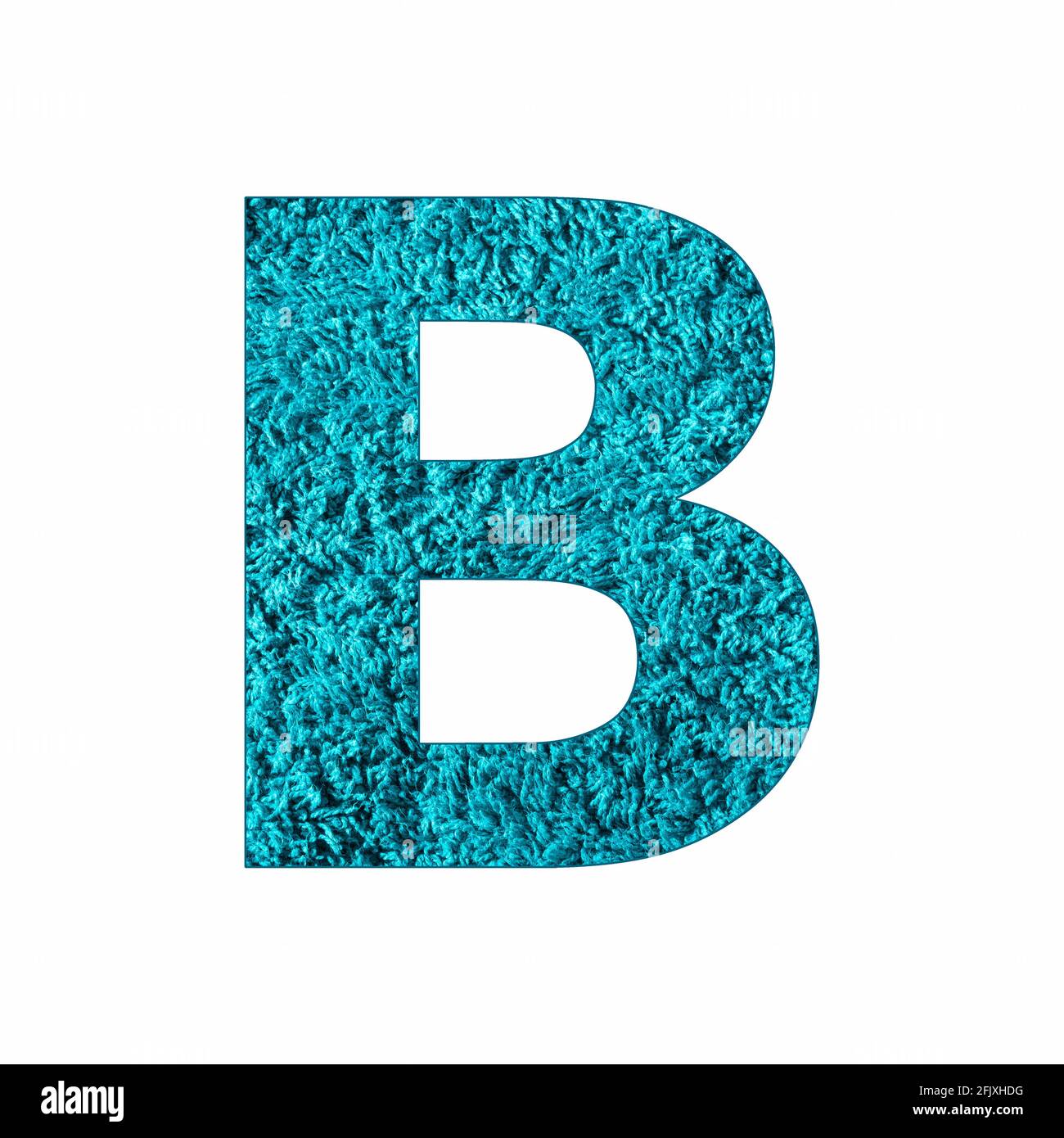 Uppercase Letter B - Blue Towel Background Stock Photo - Alamy