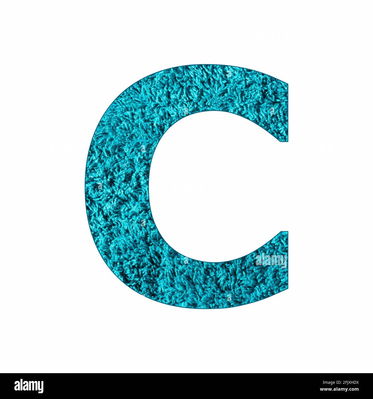 Alphabet Letter C - Blue Towel Background Stock Photo - Alamy