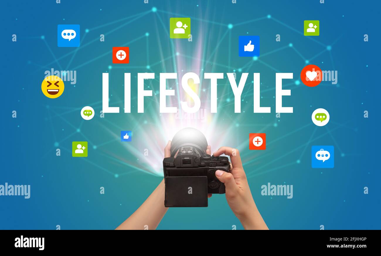 Using camera to capture social media content Stock Photo - Alamy