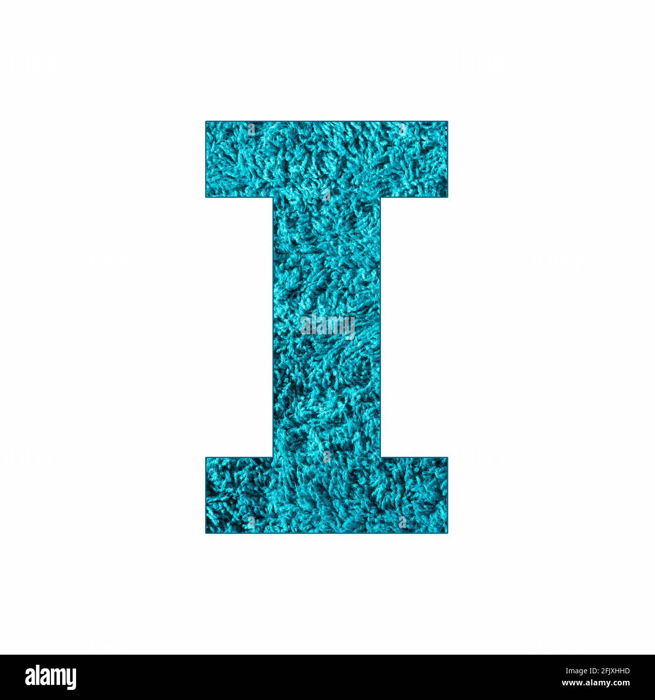 Uppercase Letter I - Blue Towel Background Stock Photo - Alamy
