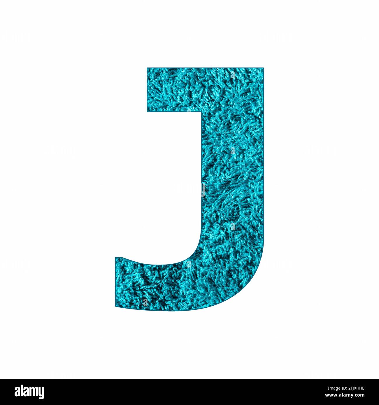 Alphabet Letter J - Blue Towel Background Stock Photo - Alamy