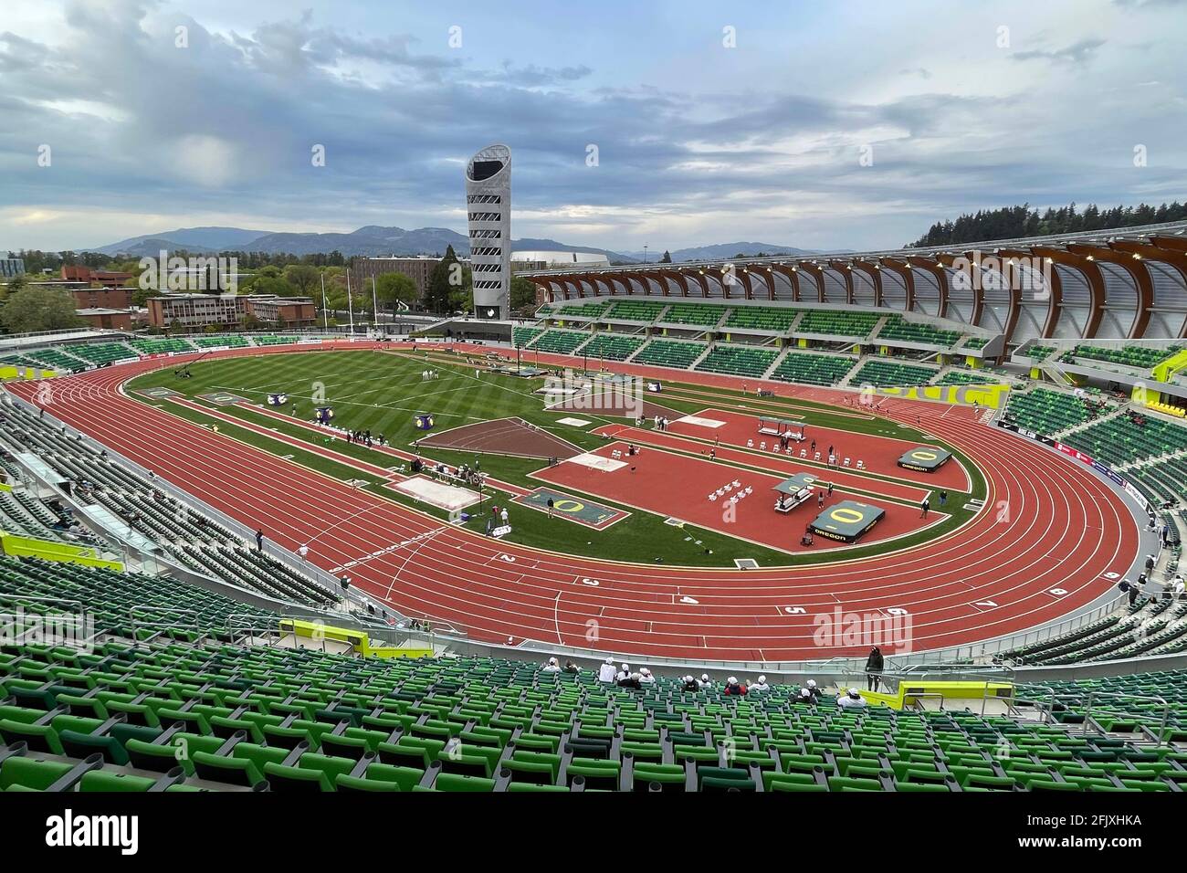 Eugene, United States. 26th Apr, 2021. A general view of Hayward Field ...