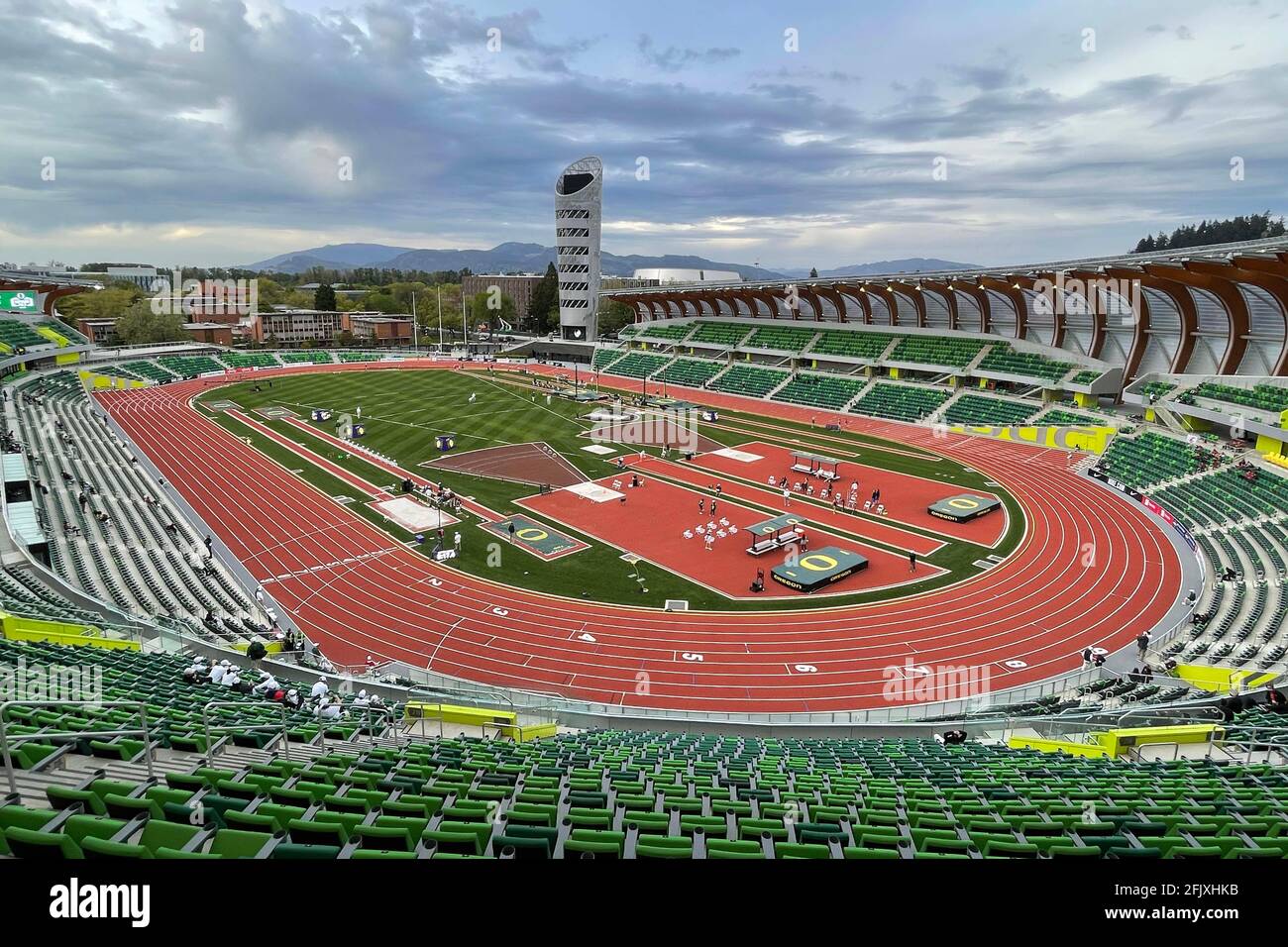 Eugene, United States. 26th Apr, 2021. A general view of Hayward Field ...