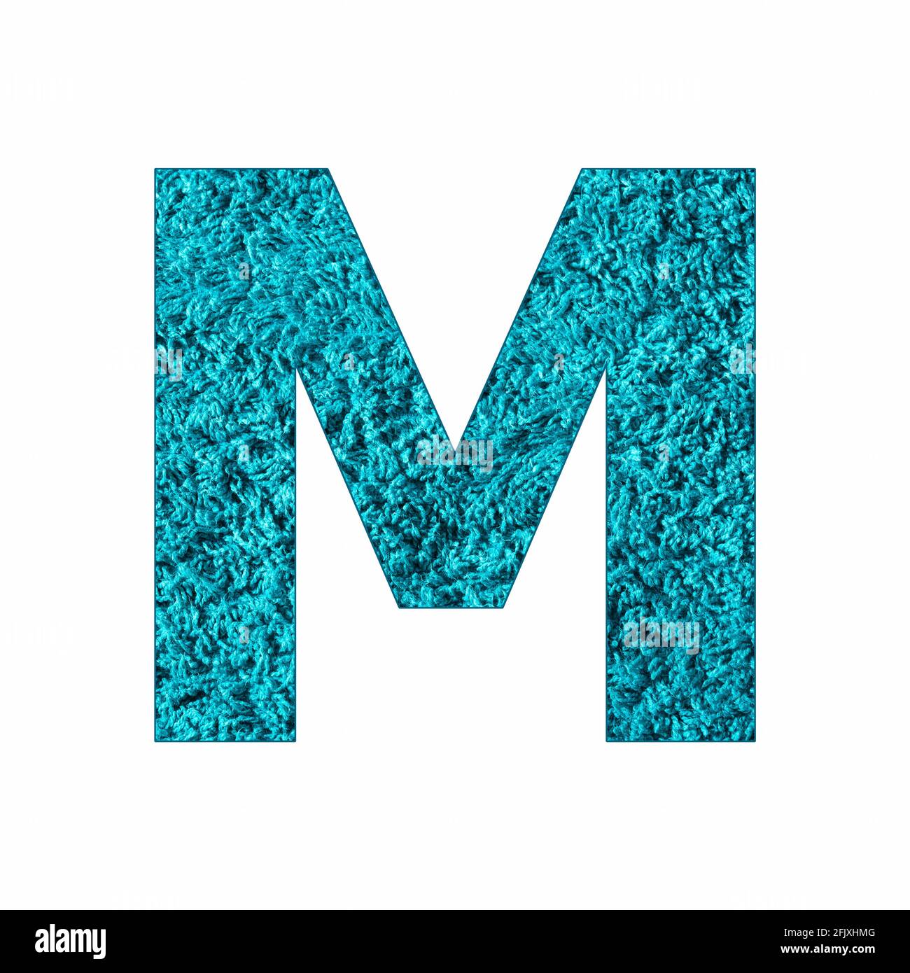 Uppercase Letter M - Blue Towel Background Stock Photo - Alamy