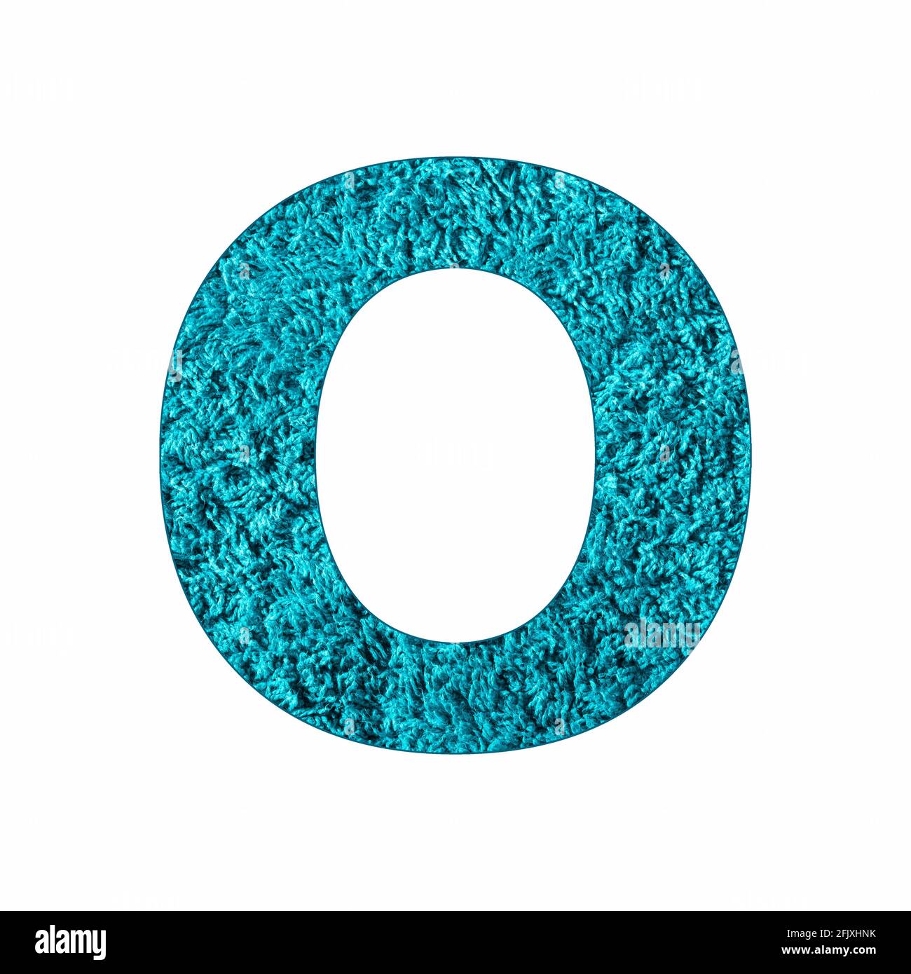 Uppercase Letter O - Blue Towel Background Stock Photo - Alamy