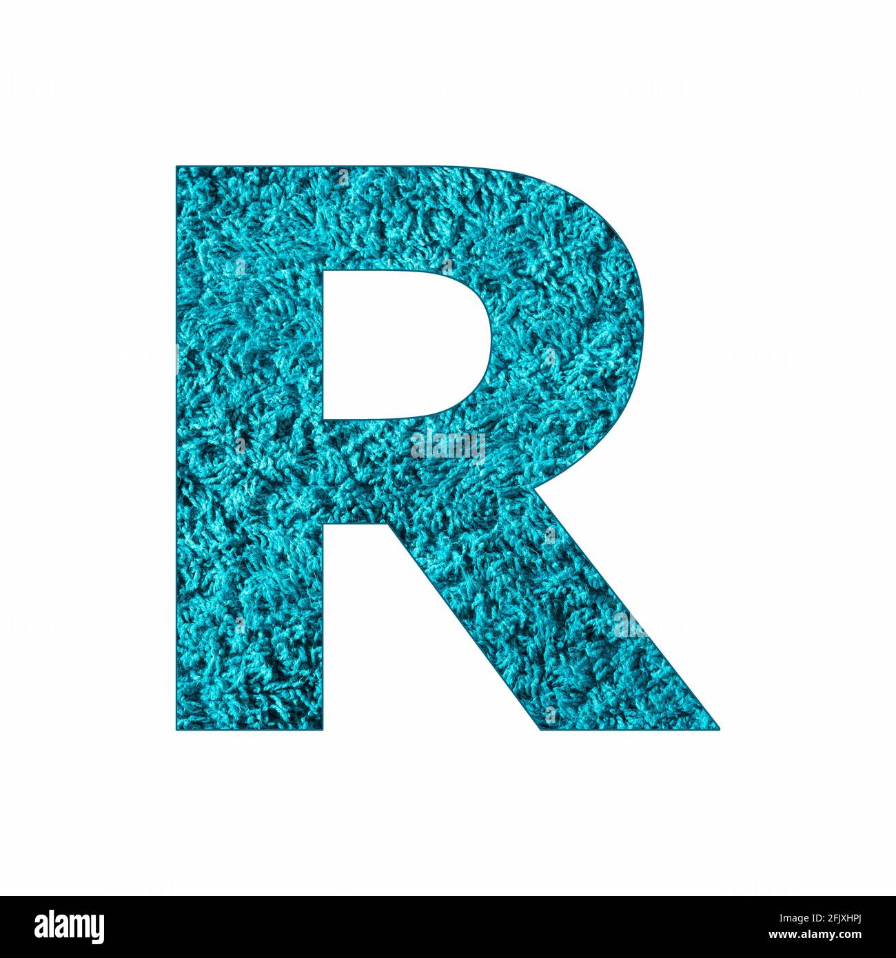 Alphabet Letter R - Blue Towel Background Stock Photo - Alamy