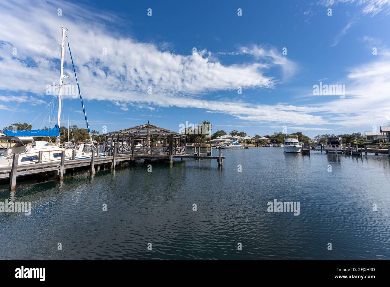 Boats in harbour Stock Photo - Alamy