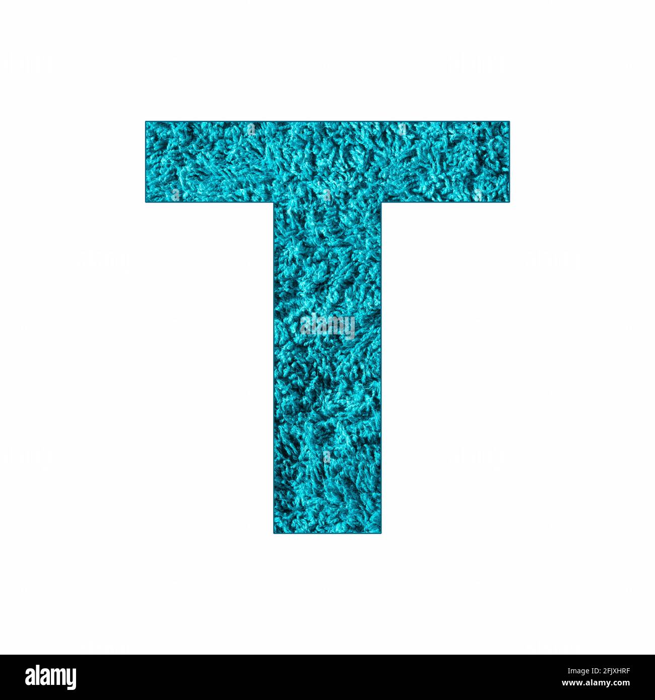 Alphabet Letter T - Blue Towel Background Stock Photo - Alamy