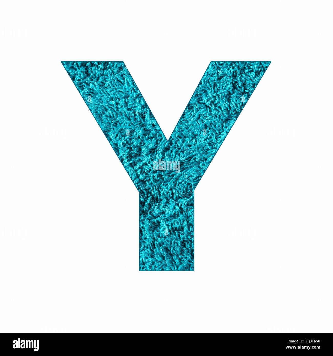 Uppercase Letter Y - Blue Towel Background Stock Photo - Alamy