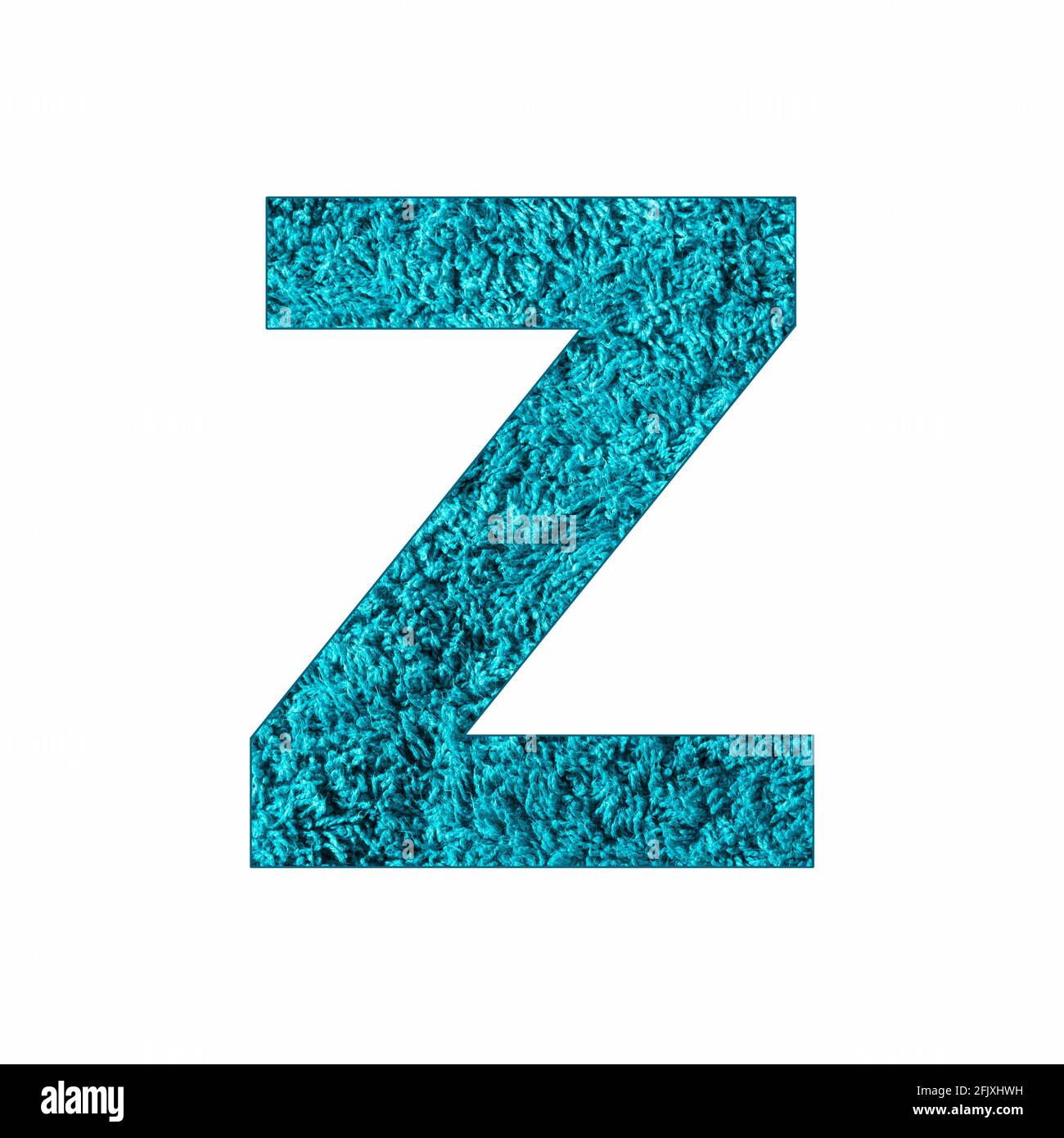 Alphabet Letter Z - Blue Towel Background Stock Photo - Alamy