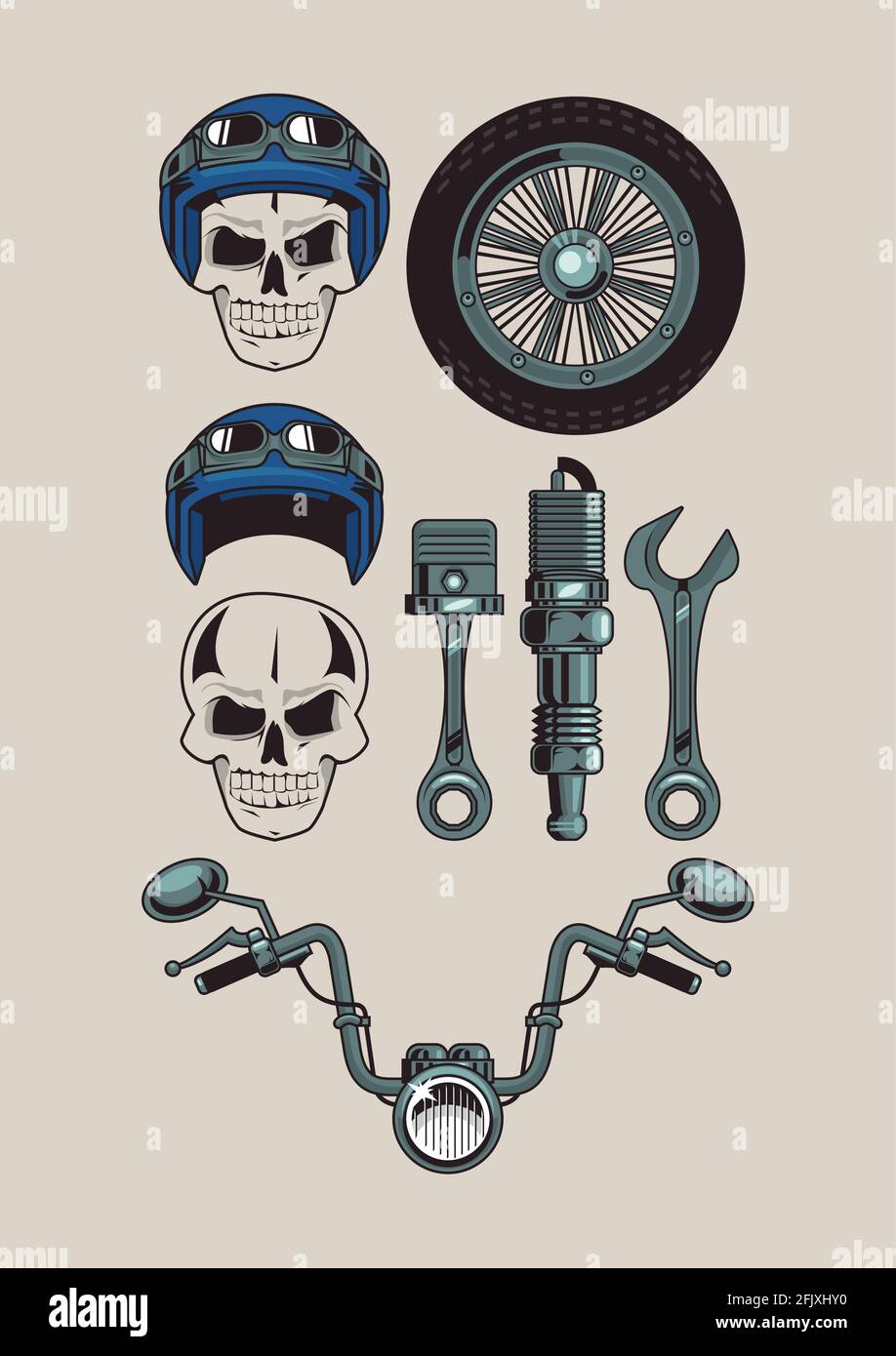 motorcycle eight icons Stock Vector Image & Art - Alamy