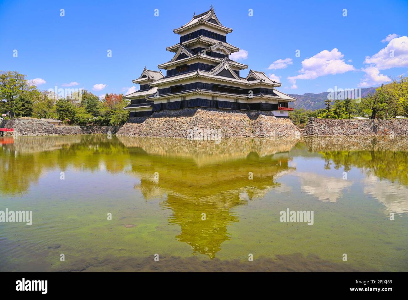 Matsumoto Castle, Fukashi Castle, Crow Castle, water reflection and ...