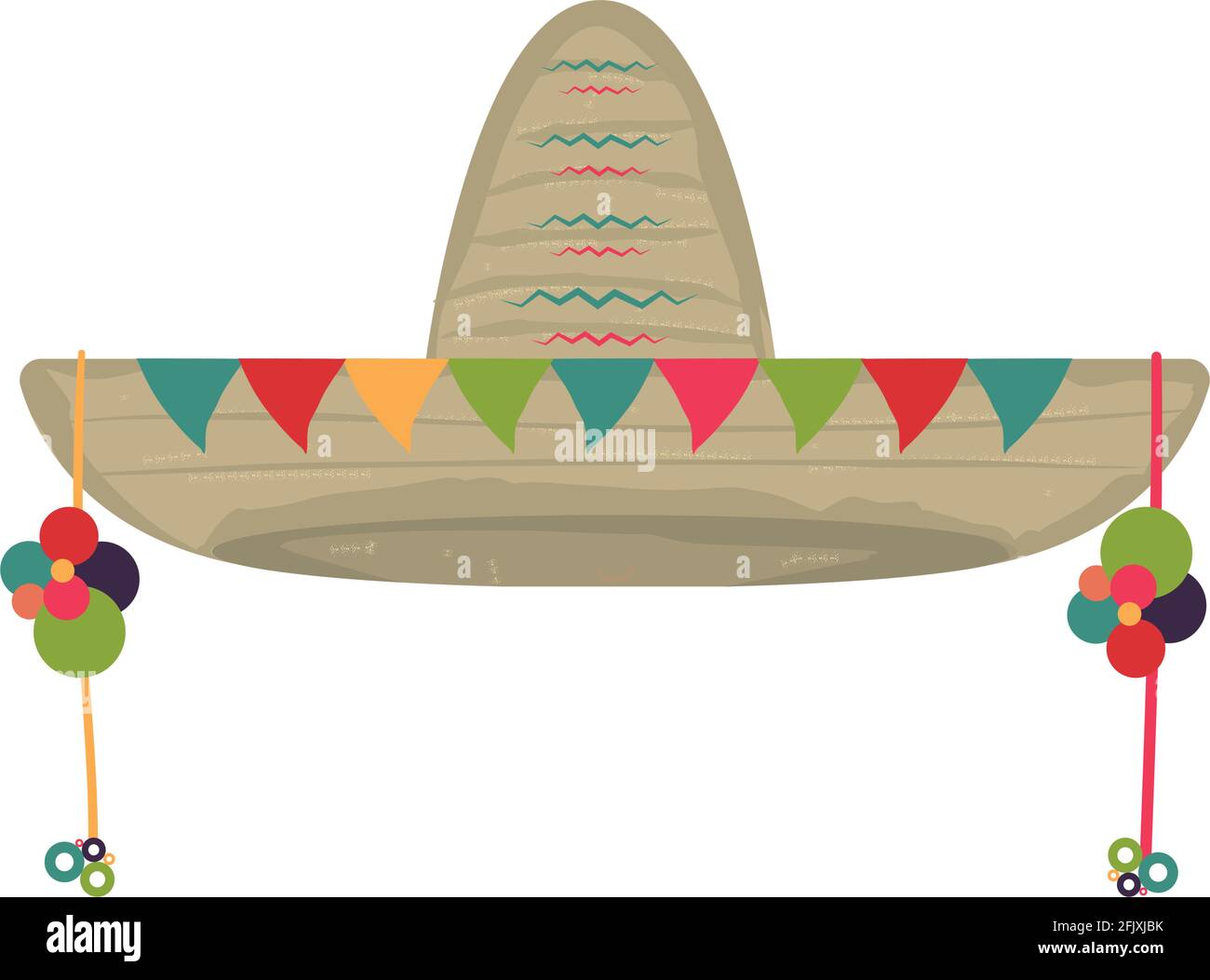 Isolated traditional decorated mexican hat. Cinco de mayo - Vector ...