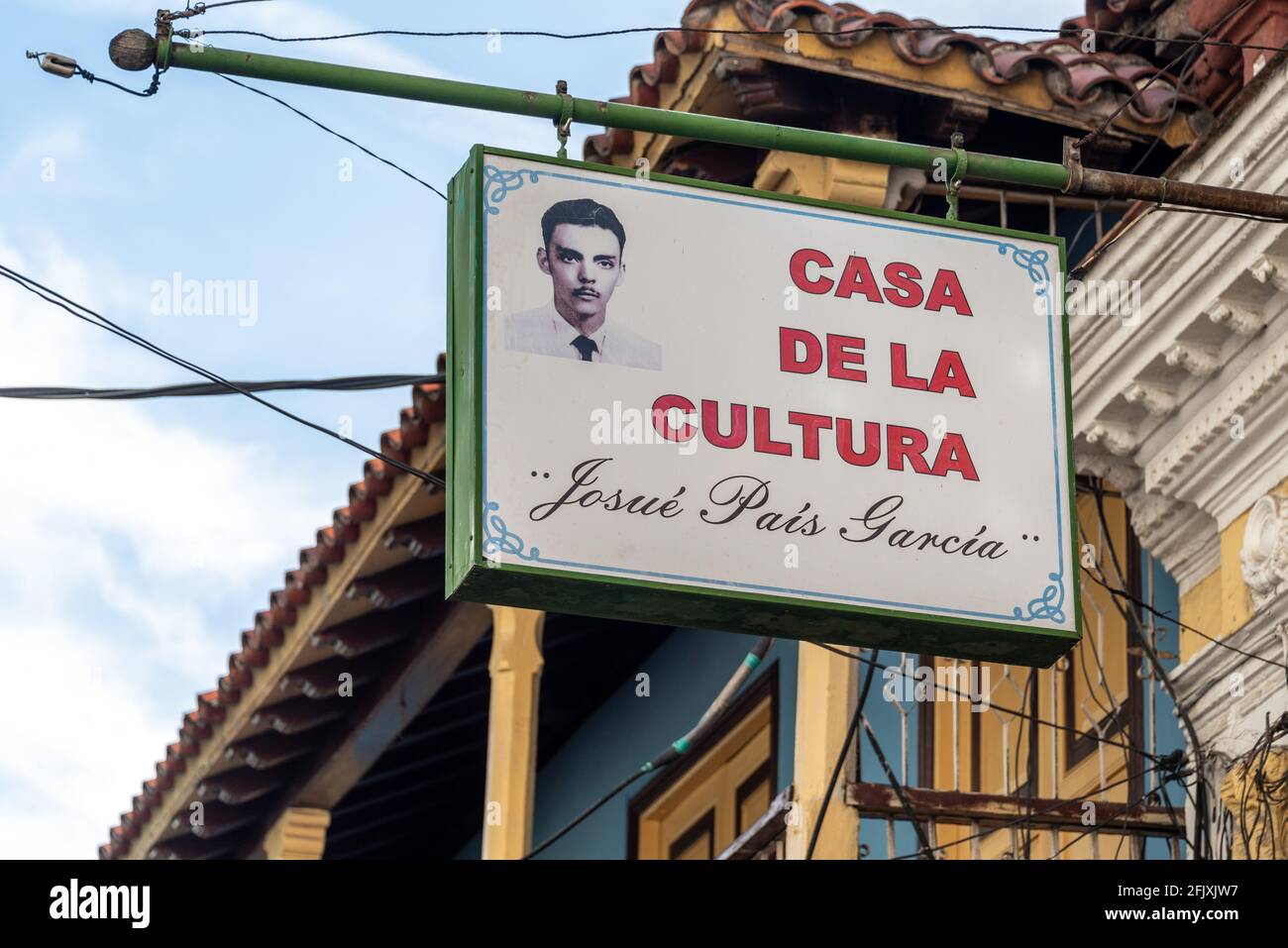 Casa de la Cultura sign, Santiago de Cuba, Cuba. The year 2016 Stock ...