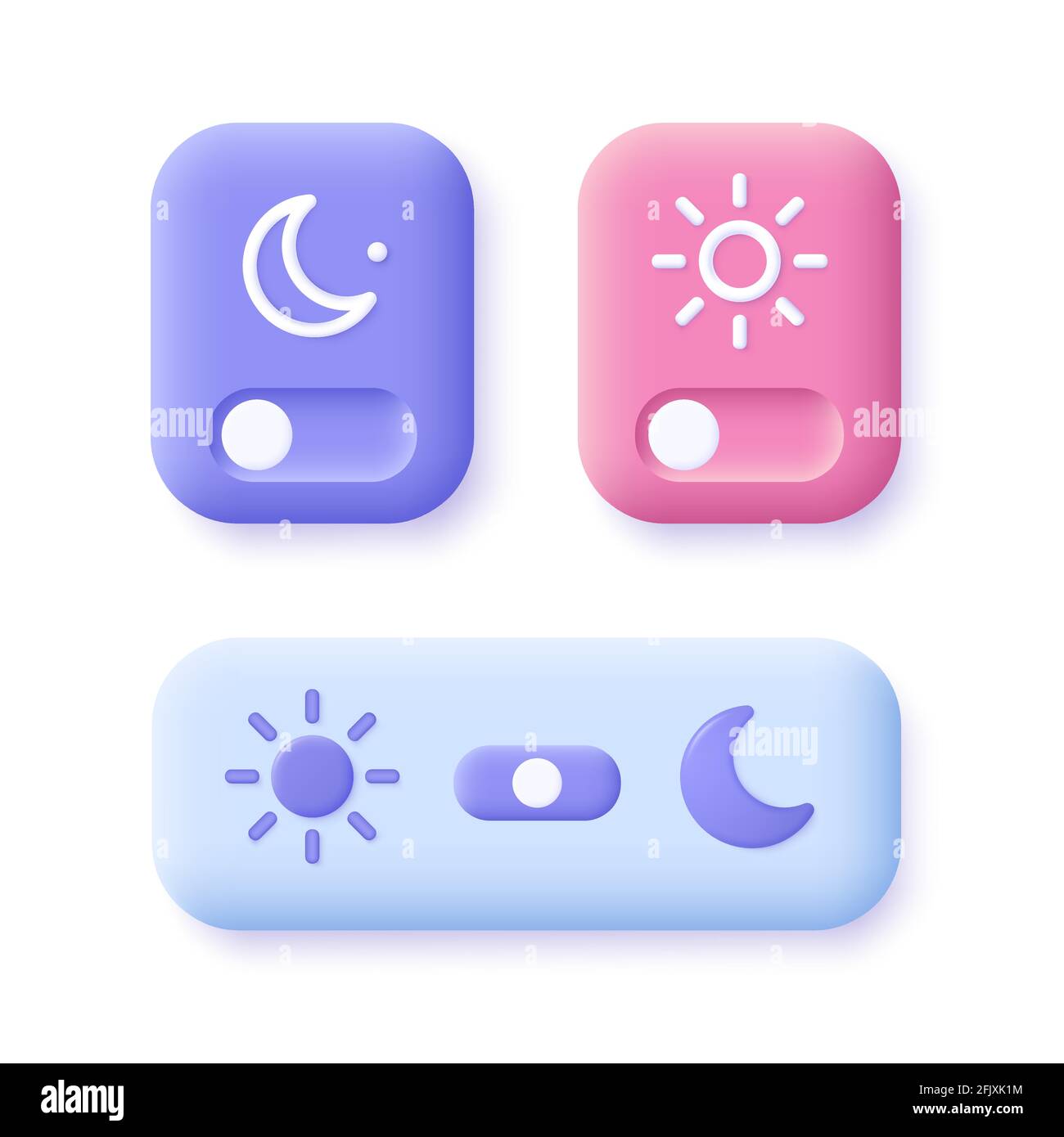 Day and night mode switch icon set - . Interface ui symbol concept. On ...