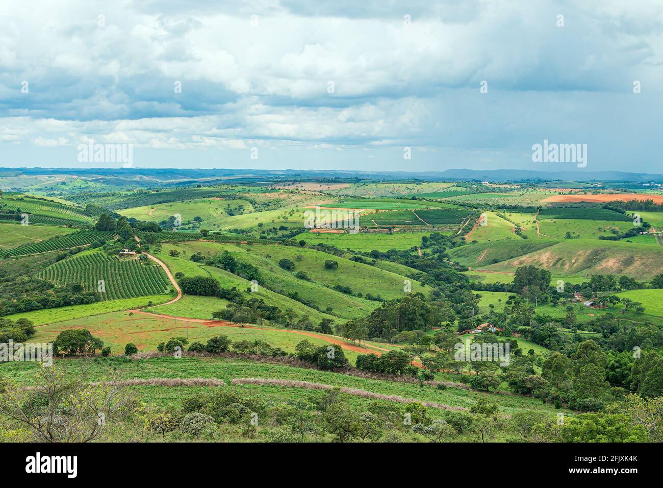 Brazilian Mineira rural landscape São Roque de Minas - MG. Wide view of ...
