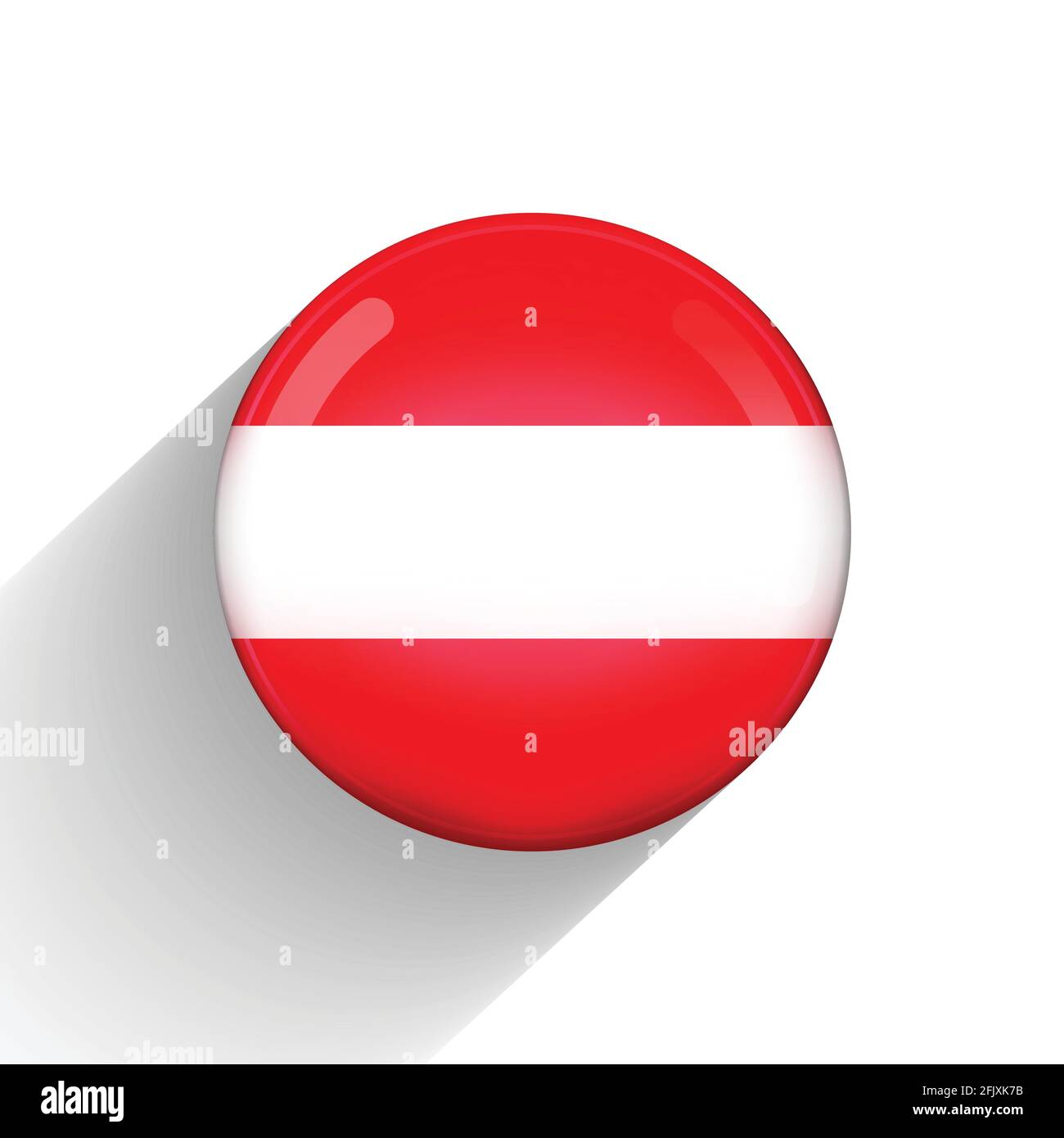 Glass light ball with flag of Austria. Round sphere, template icon ...