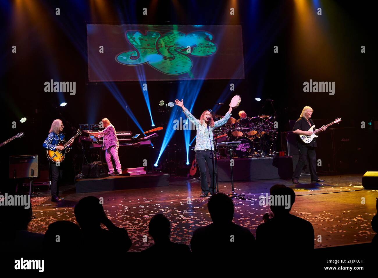 Yes performing at the Beacon Theater in NYC. The tour playlist features ...