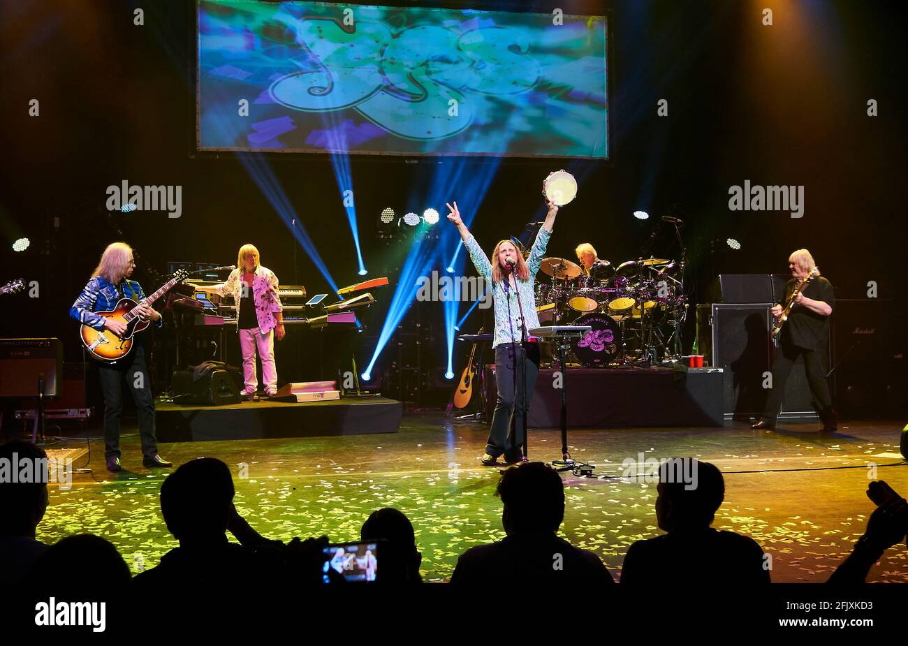 Yes performing at the Beacon Theater in NYC. The tour playlist features ...