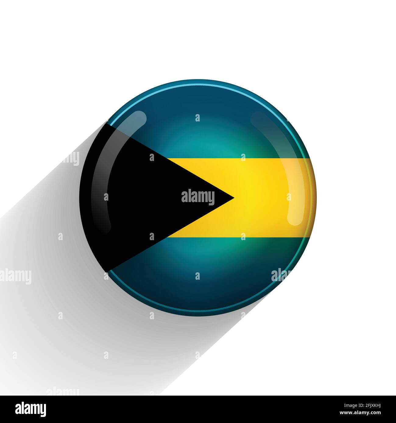 Glass light ball with flag of Bahamas. Round sphere, template icon ...