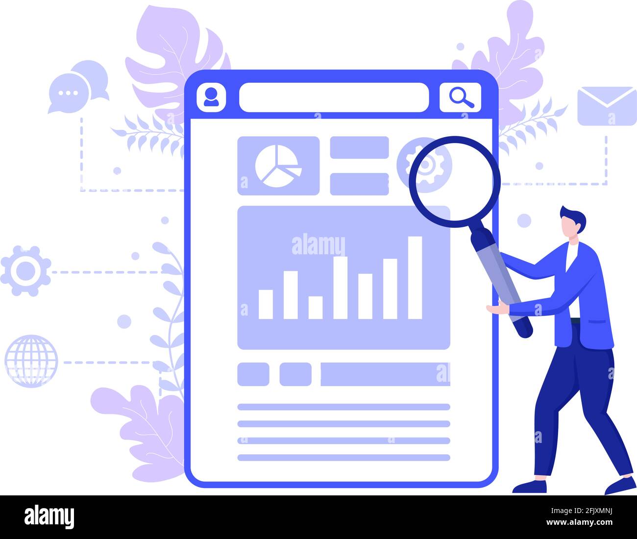 SEO Optimization Vector Illustration To Search Engine, App Development ...