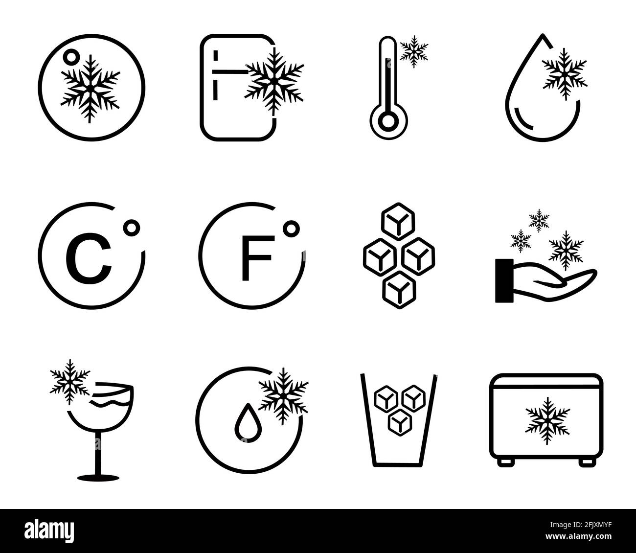 cold storage icon icons collection package white isolated background ...