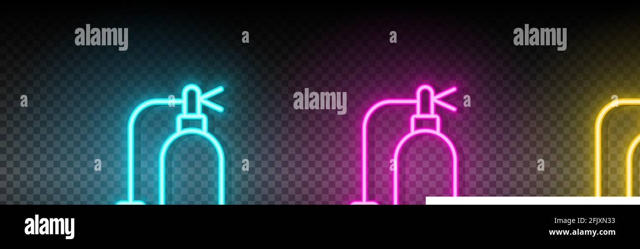 emergency, extinguisher neon icon set Stock Vector Image & Art - Alamy