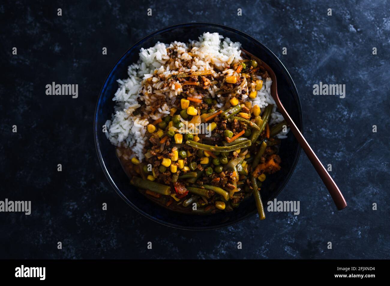 vegan asian inspired stir fry with cocnut rice, healthy plant-based ...