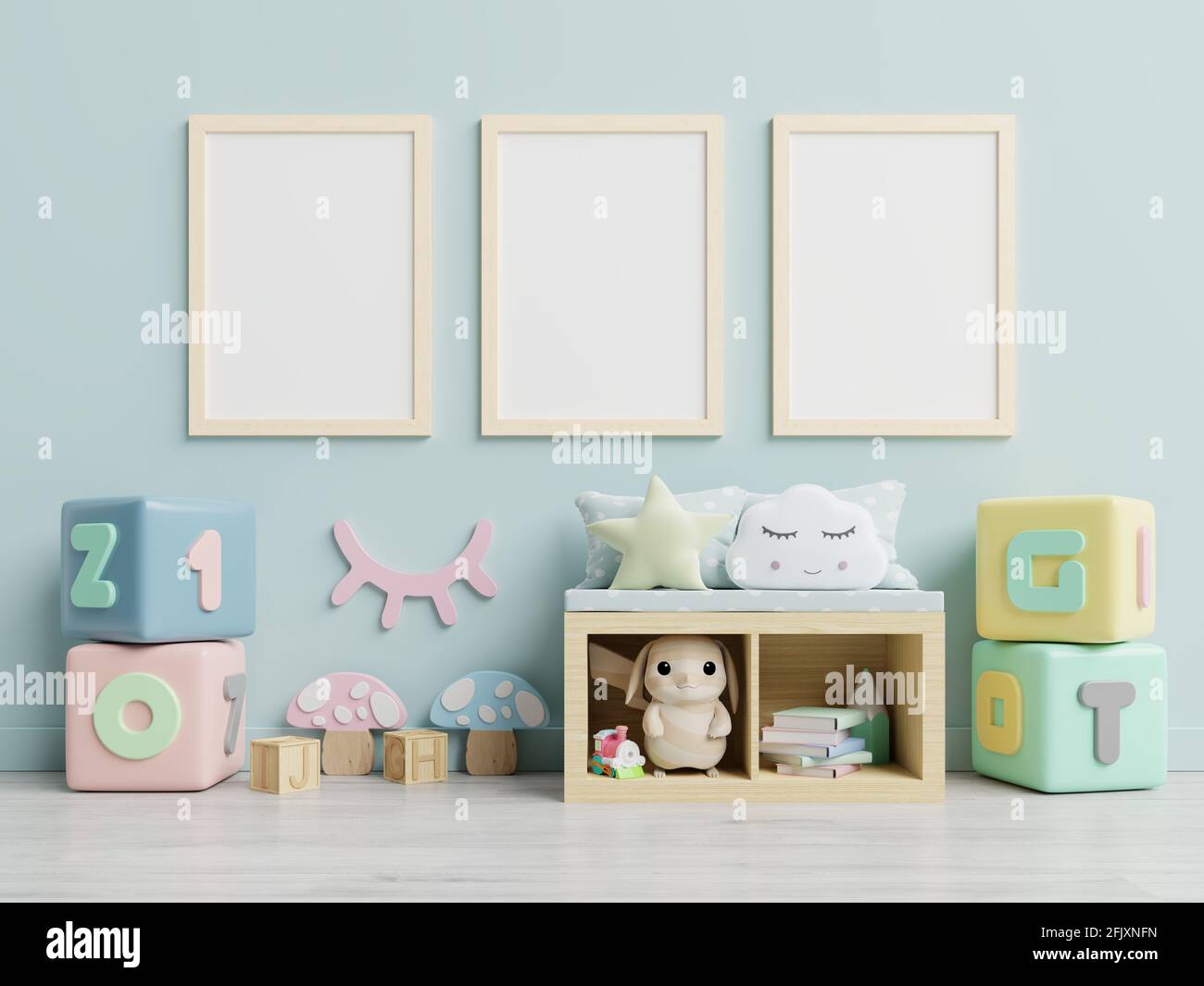 Vertical frame mockup,Interior mockup, kids room, wall frame mockup ...