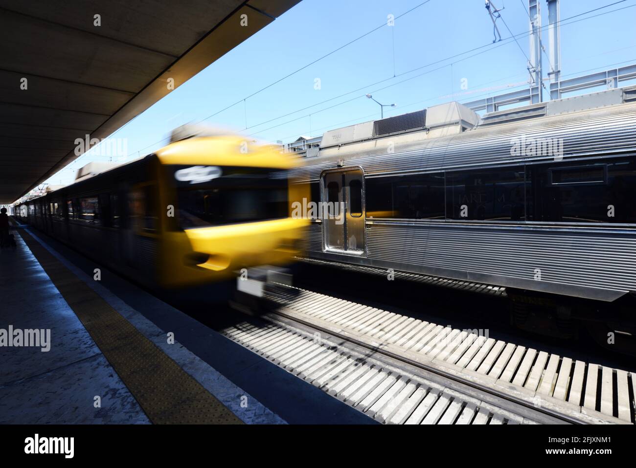 Portuguese trains in Lisbon, Portugal Stock Photo - Alamy
