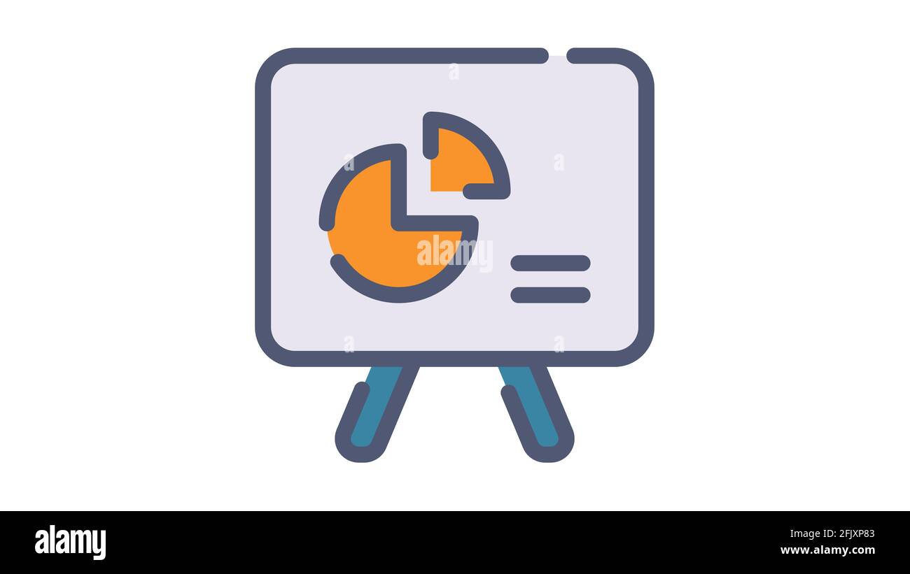 presentation display chart single isolated icon with single isolated icon with flat dash or ...
