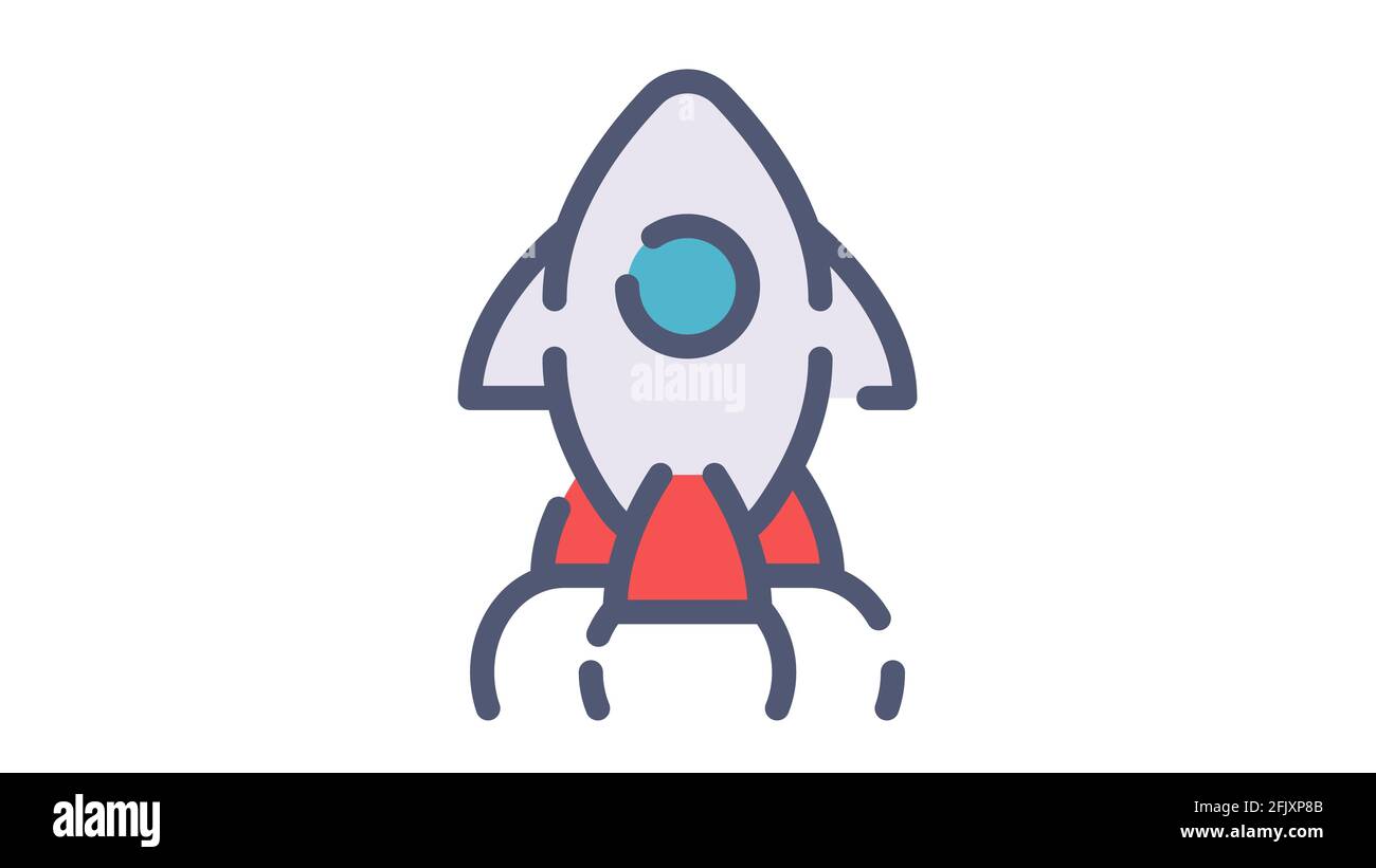 launch rocket release single isolated icon with single isolated icon ...