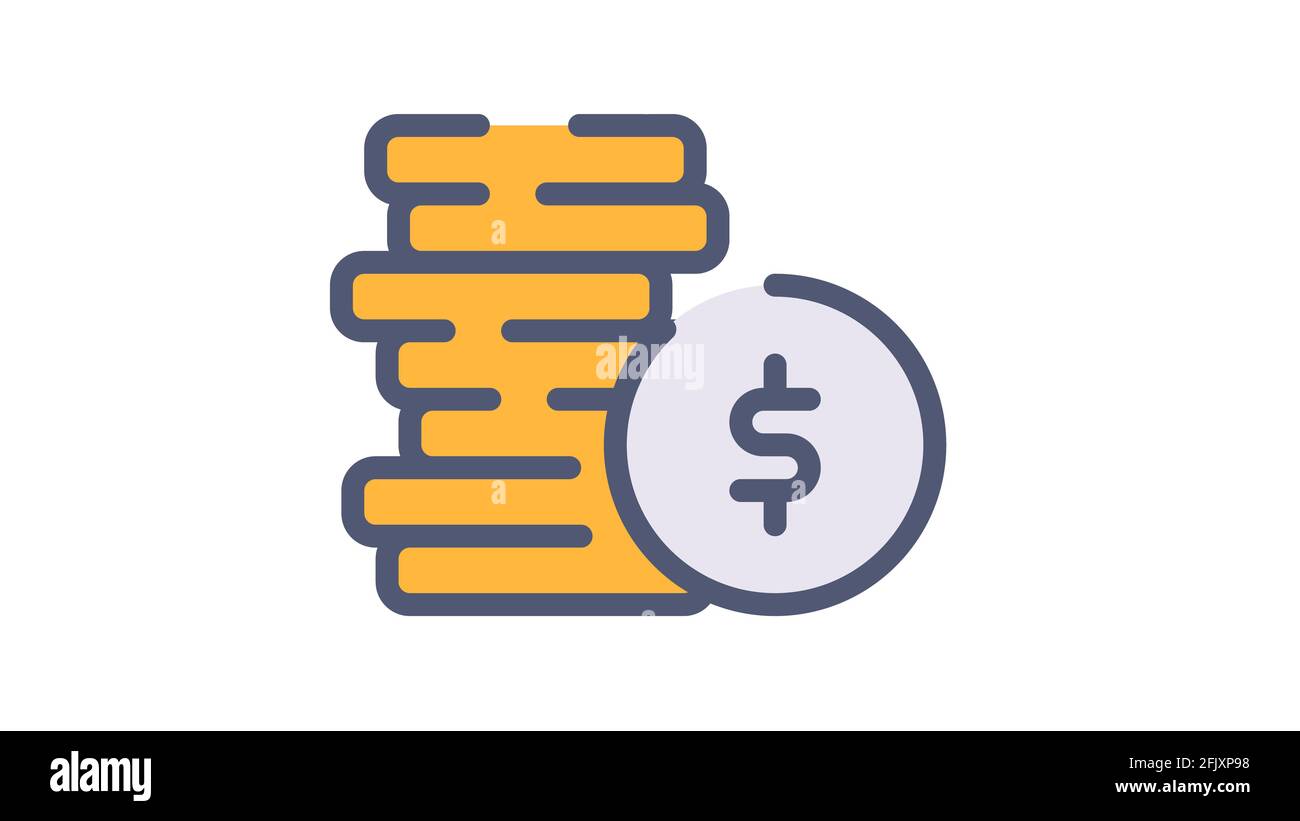 coin dollar money single isolated icon with single isolated icon with ...