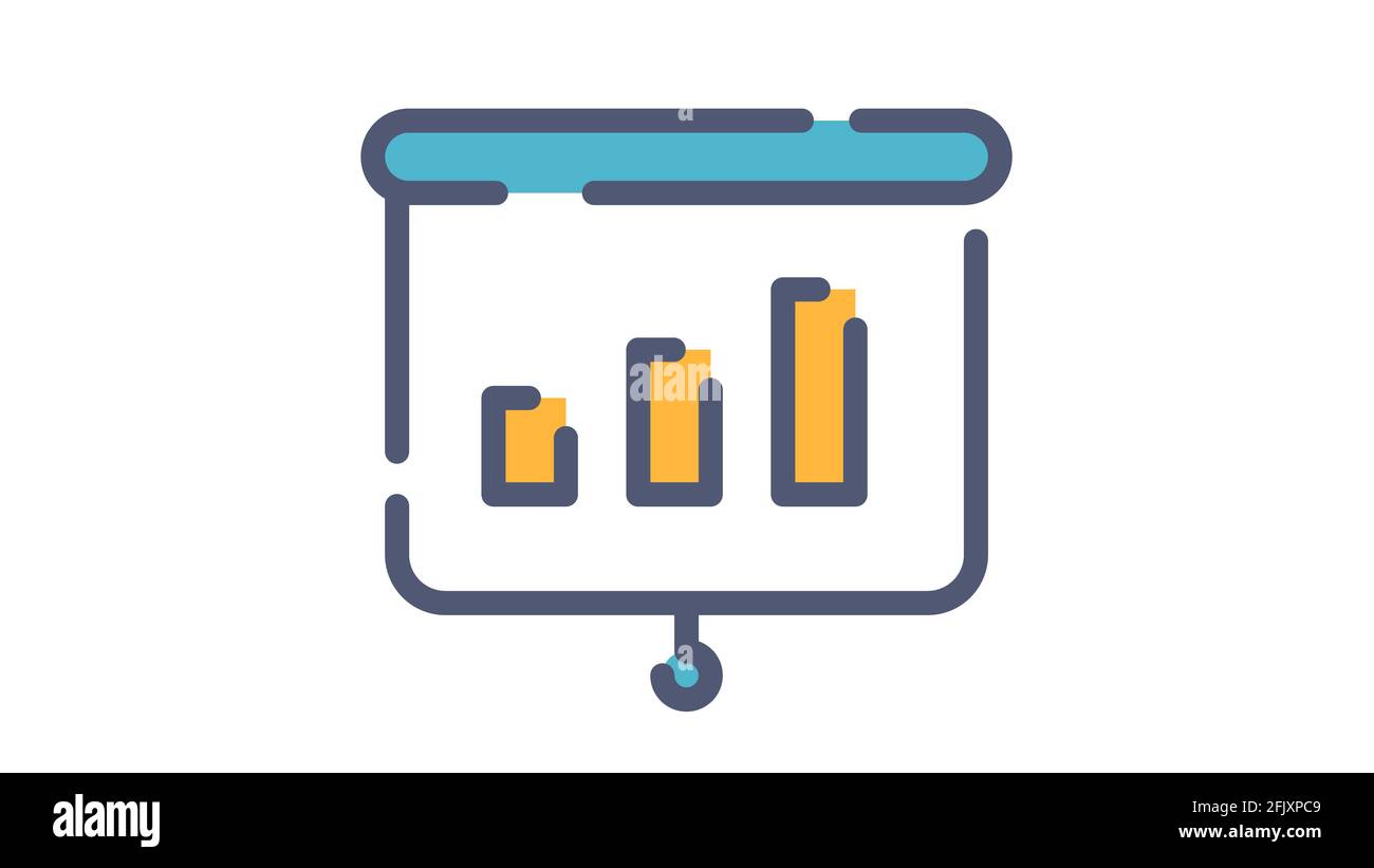 meeting presentation bar chart single isolated icon with single ...